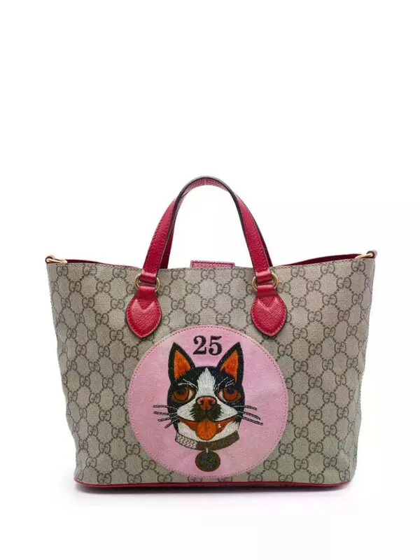 Gucci Gg Supreme Web Bosco Satchel - Neutrals
