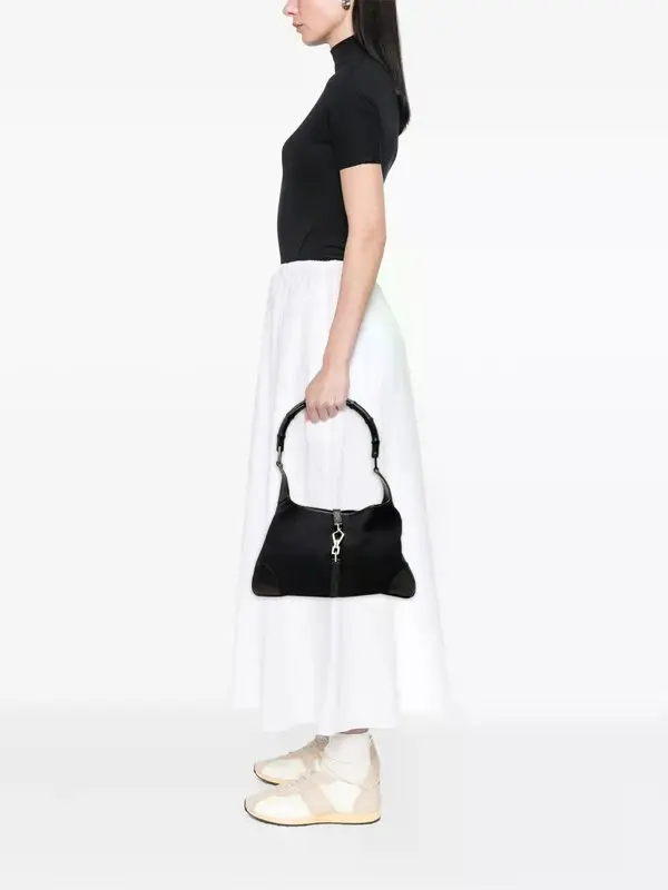 Gucci 20th Century Canvas Bamboo Jackie Hobo Bag