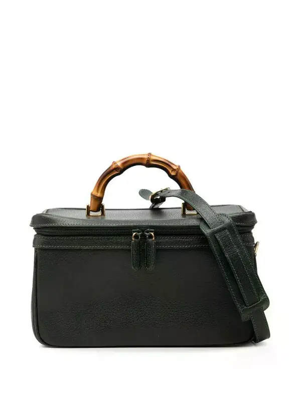 Gucci Calfskin Bamboo Vanity Bag Satchel