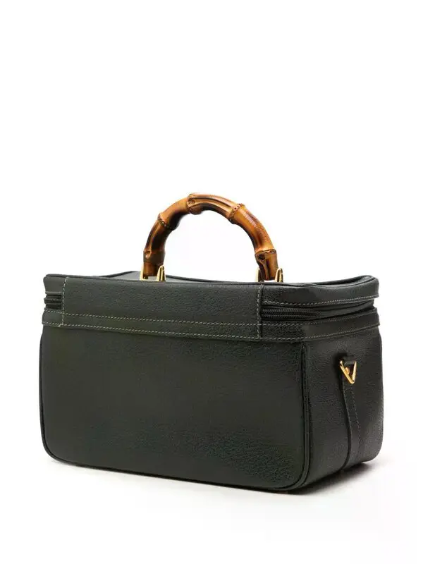 Gucci Calfskin Bamboo Vanity Bag Satchel