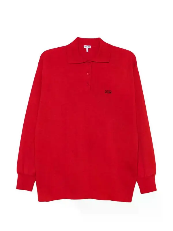Loewe Anagram Embroidered Polo Sweater