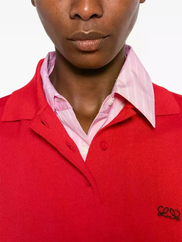 Loewe Anagram Embroidered Polo Sweater