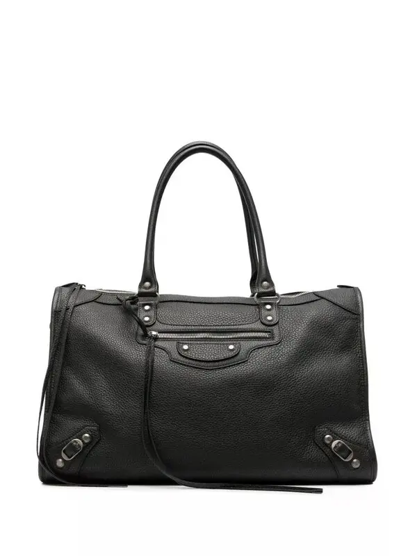 Balenciaga Le City Grained-leather Tote Bag - Black