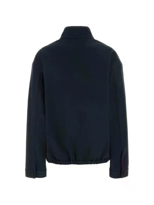 Miu Miu Logo Embroidered High Neck Jacket