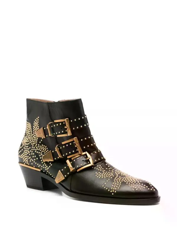 Chloé Susanna Studded Ankle Boots - Black