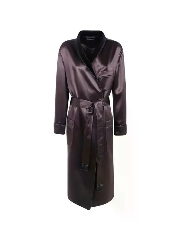 TOM FORD Silk Velvet-trim Dress - Brown