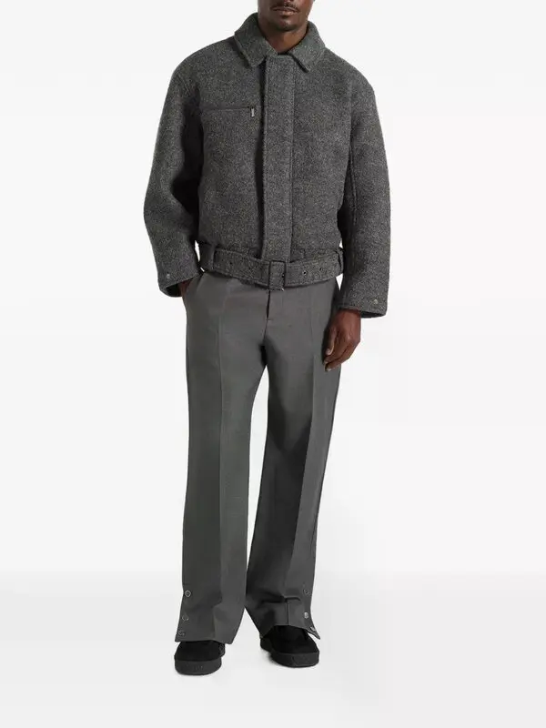 Manière De Voir Ezra In Wool Belted Bomber Jacket