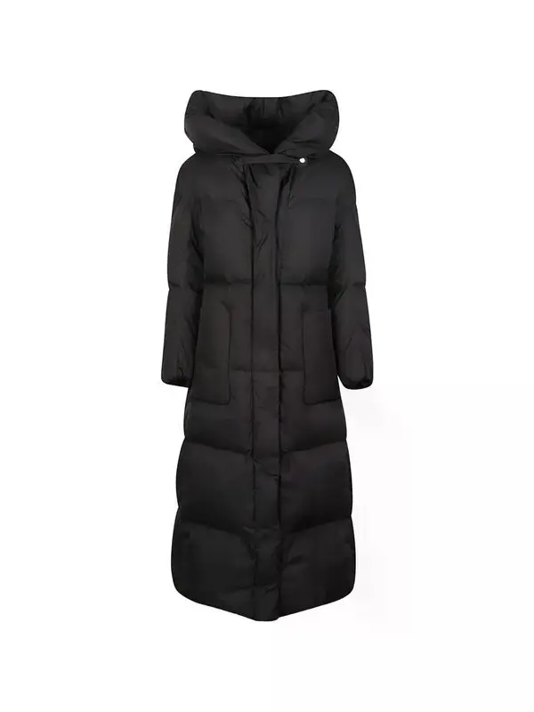 Add Hooded Quilted Coat - Black