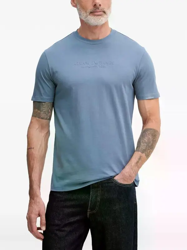 Armani Exchange Logo-print Crew-neck T-shirt - Blue