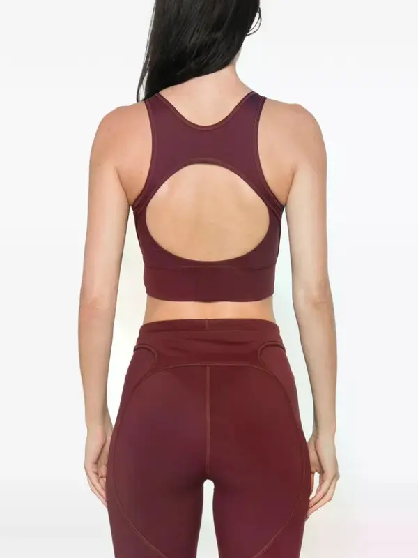 Adidas By Stella McCartney Logo-print Cut-out Crop Top