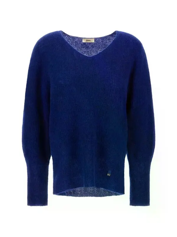 Herno Stocking-stitch V-neck Sweater - Blue