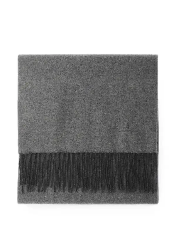 Herno Fringed Scarf - Grey