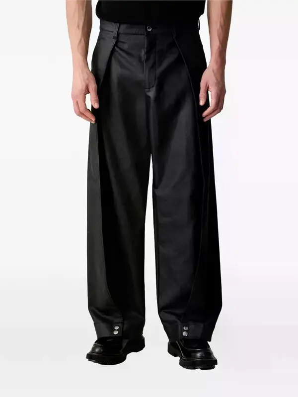 Rains Press-stud Wide-leg Trousers - Black