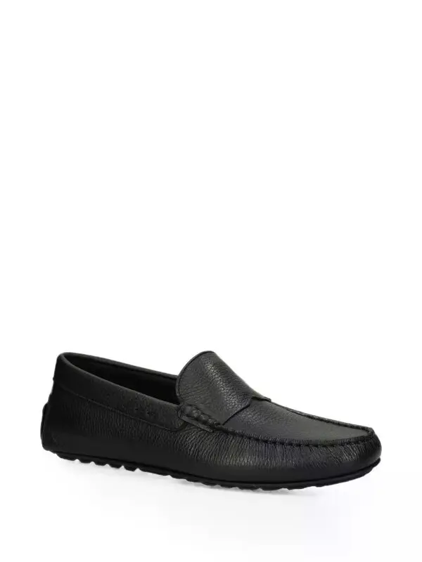 BOSS Tumbled-leather Loafers With Driver Sole