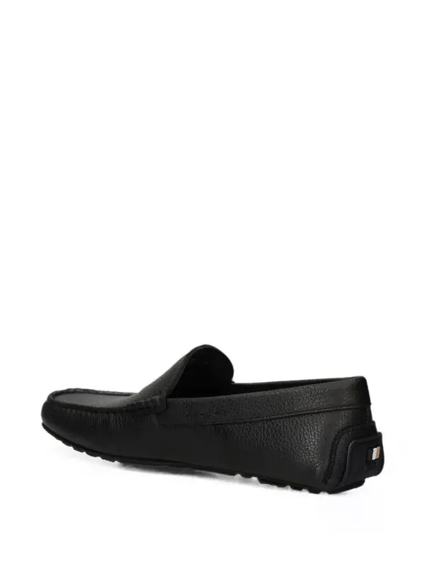 BOSS Tumbled-leather Loafers With Driver Sole