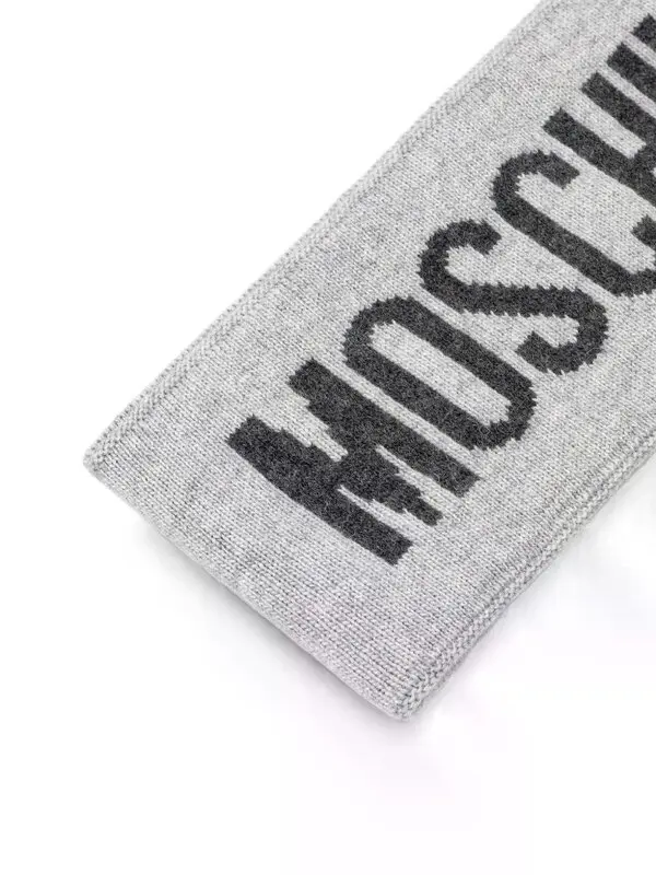 Moschino Logo-intarsia Knitted Headband - Grey