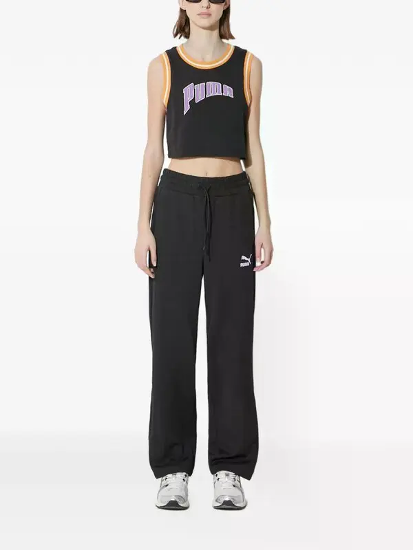 PUMA Logo-embroidered Drawstring Track Pants - Black