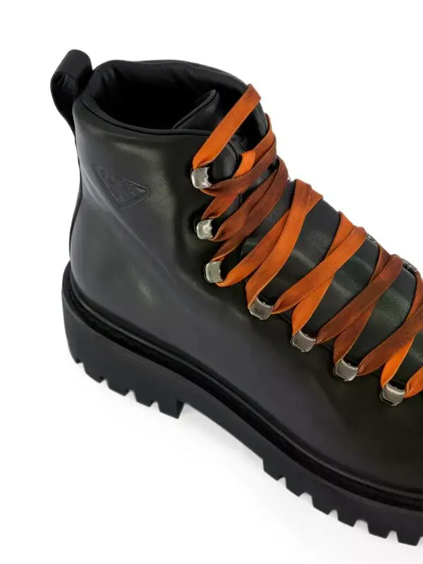 Prada Logo-embossed Leather Boots