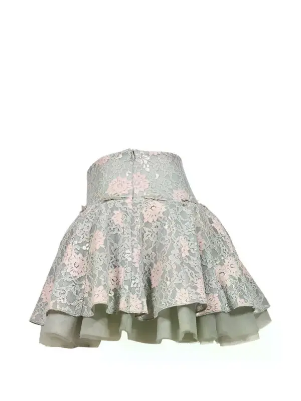 MIMI WADE Floral Lace Mini Skirt