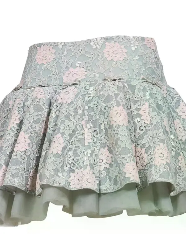 MIMI WADE Floral Lace Mini Skirt