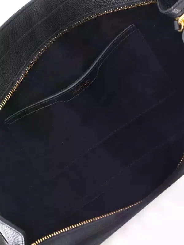 Mulberry Leather Tote Bag With Turn Lock Closure