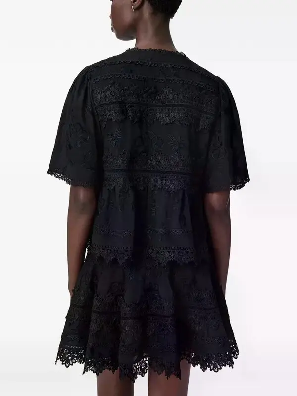 ALLSAINTS Lillith Embroidered Short Sleeve Blouse
