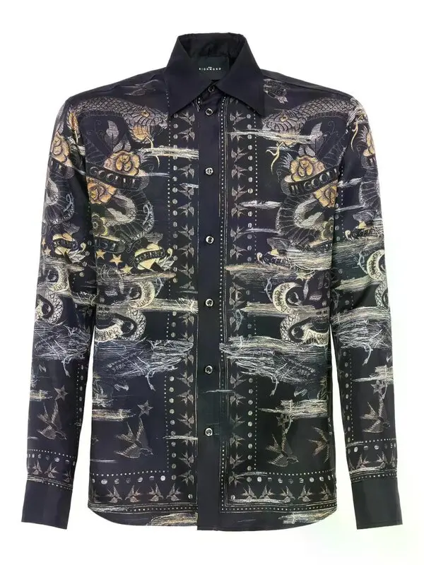 John Richmond Graphic-print Long-sleeved Shirt