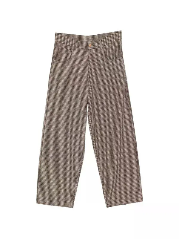 MAISON JEJIA Gigi Houndstooth-pattern Straight-leg Trousers - Neutrals