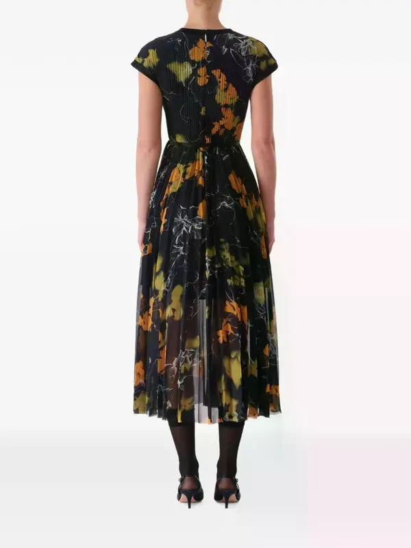 JASON WU Floral Print Belted Midi Dress