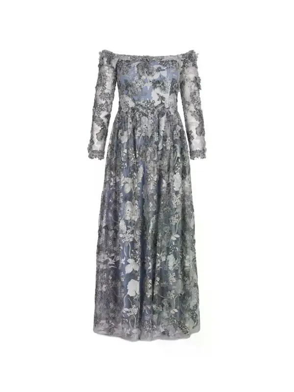 LOODYANA Verbena Off-shoulder Embroidered Maxi Dress