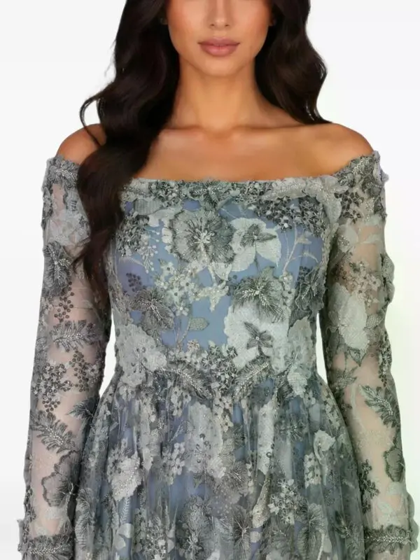LOODYANA Verbena Off-shoulder Embroidered Maxi Dress
