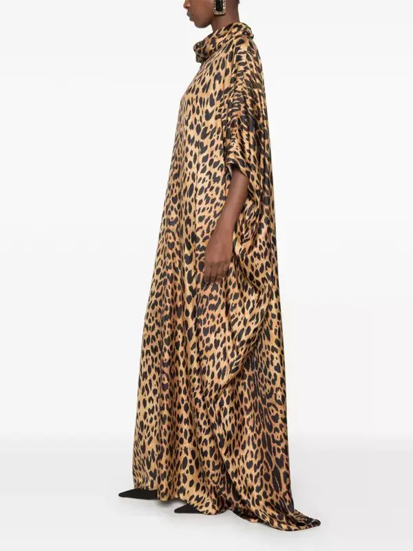 Gucci Leopard Print Silk Maxi Dress