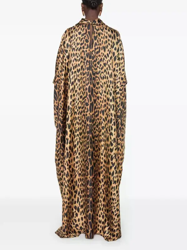 Gucci Leopard Print Silk Maxi Dress
