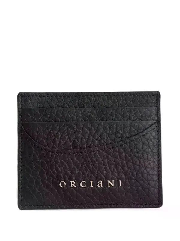 Orciani Logo-plaque Pebbled-leather Cardholder - Black