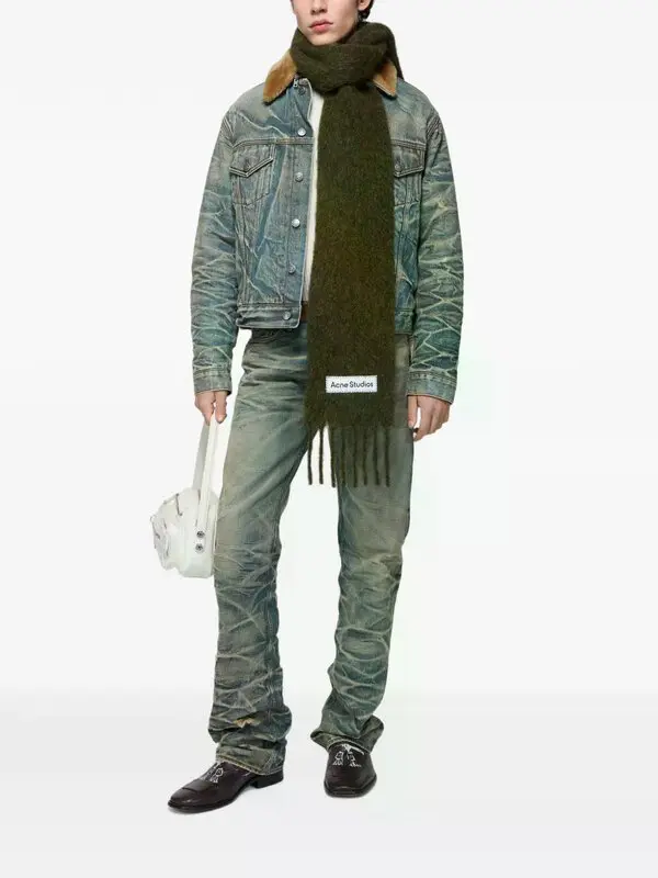 Acne Studios Fringed Logo-patch Scarf