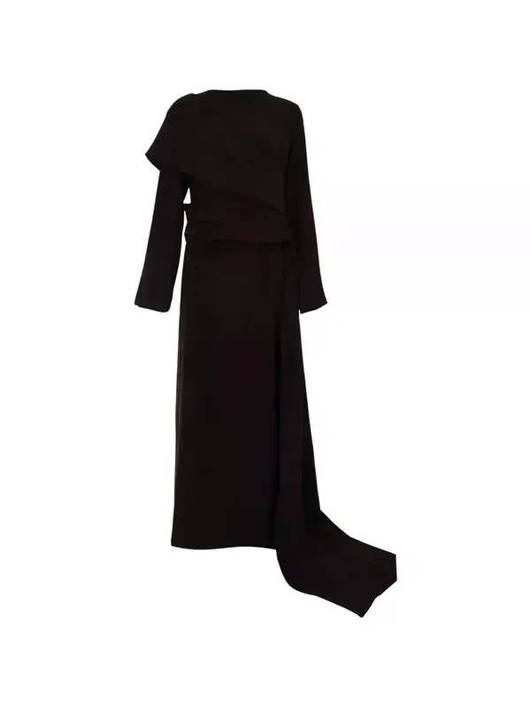 LOODYANA Pleated Wrap-around Maxi Dress - Red