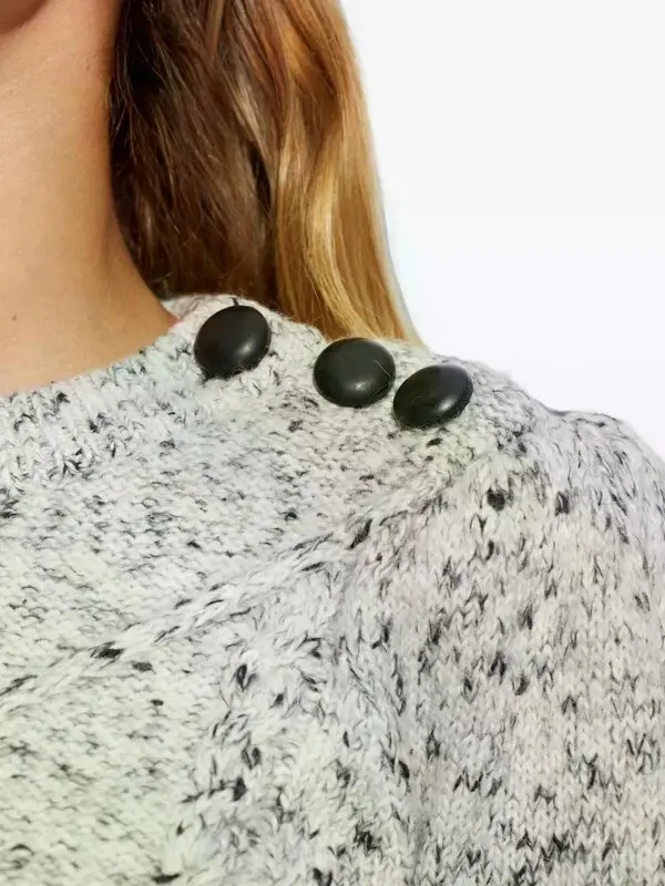 MARANT ETOILE Anastasia Button-embellished Cable-knit Sweater