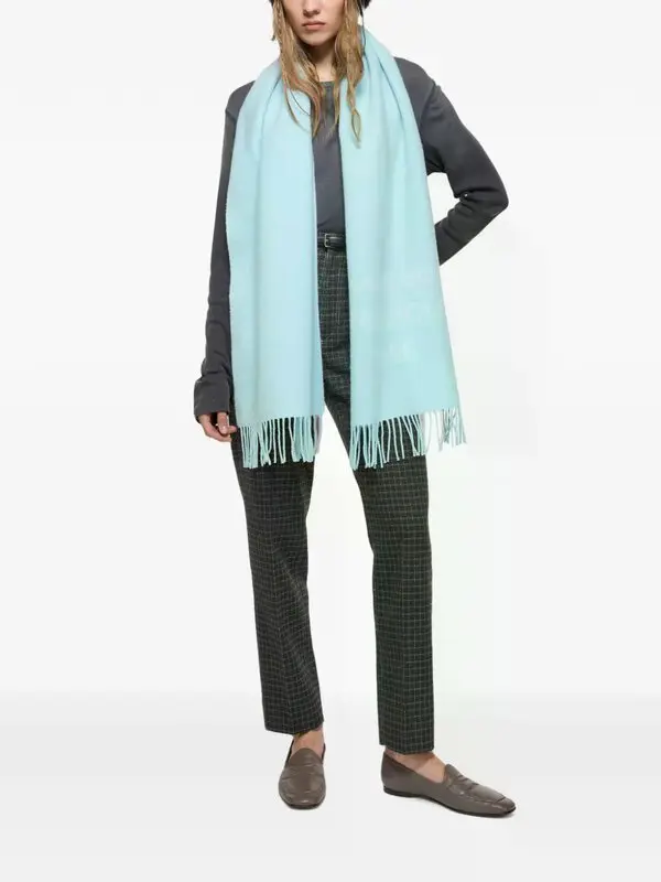 Acne Studios Logo-intarsia Fringed Scarf