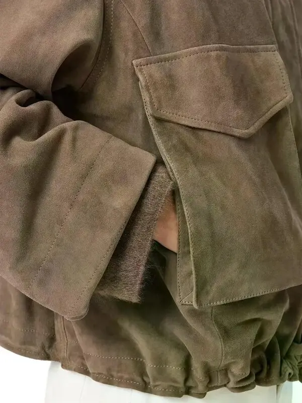 ALLSAINTS Clay Suede Funnel-neck Jacket