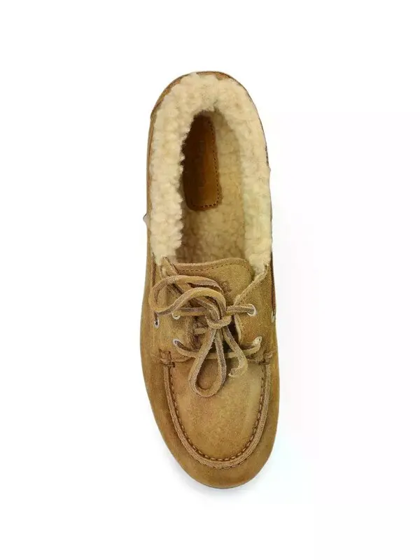 POSA Boat Shearling-lined Calf Suede Loafers