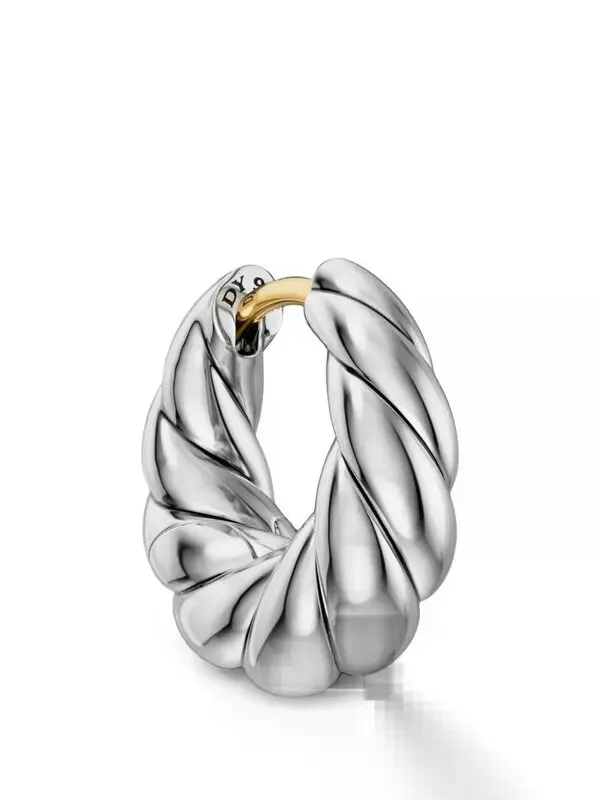 David Yurman Sculpted Cable Tapered Hoop Earrings