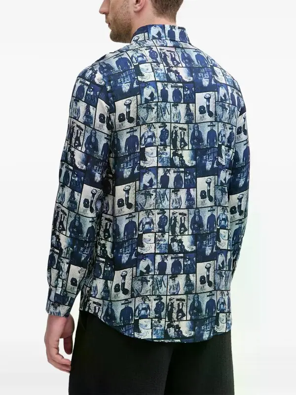 Armani Exchange Graphic-print Long-sleeved Shirt