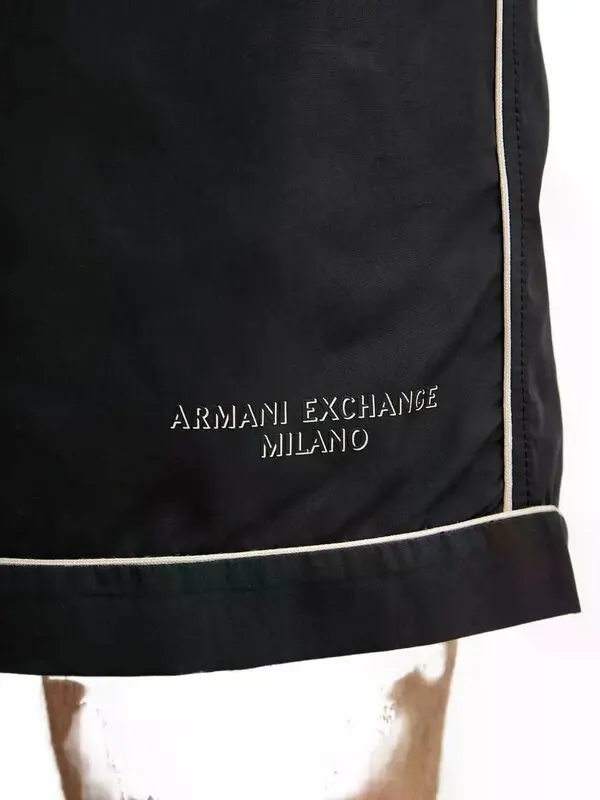 Armani Exchange Logo-print Piped Swim Shorts