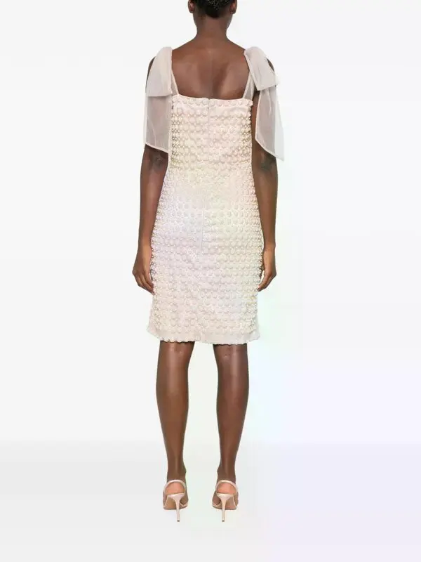 DUNESI Sofia Hand-beaded Midi Dress With Floral Motif