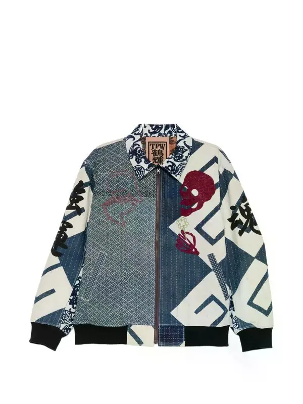 TP WORKS All-over Graphic-print Shirt Jacket - Blue
