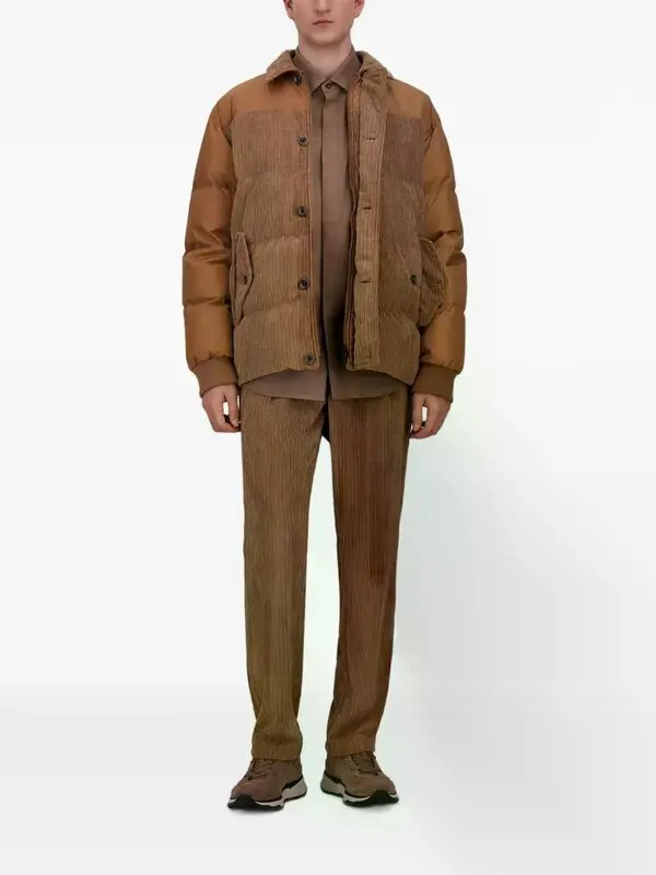 Herno Gabardine-texture Shirt - Brown