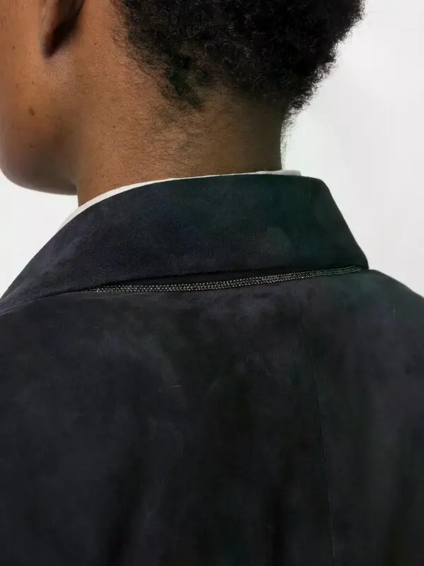 Brunello Cucinelli Single-breasted Leather Blazer