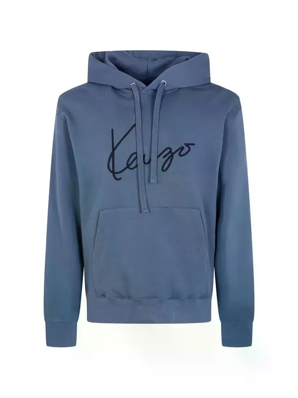 Kenzo Logo-embroidered Hoodie - Blue