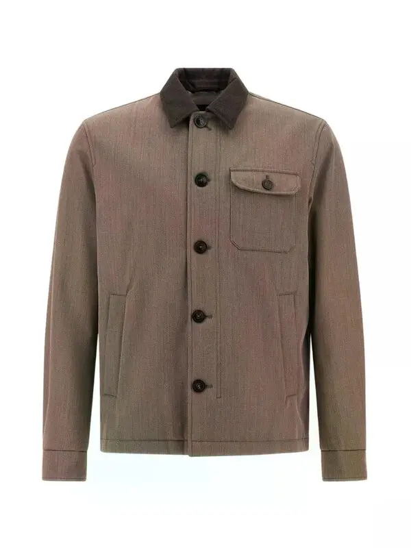 Herno Fine-wool Chest-pocket Button-up Shirt Jacket