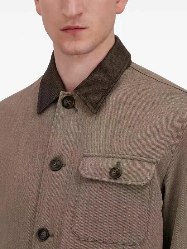 Herno Fine-wool Chest-pocket Button-up Shirt Jacket